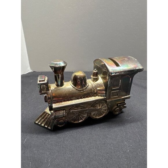 Accents | Vintage Brass Train Locomotive Coin Bank Unique Collectible ...